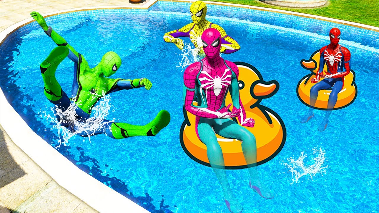 GTA 5 Rainbow Spiderman Crazy Cold Water Ragdolls Fails(Euphoria ...