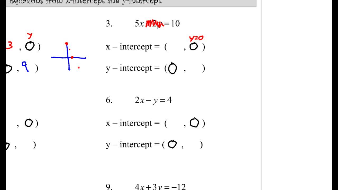 2015.01.09 #46 Graphing from x-int & y-int - YouTube