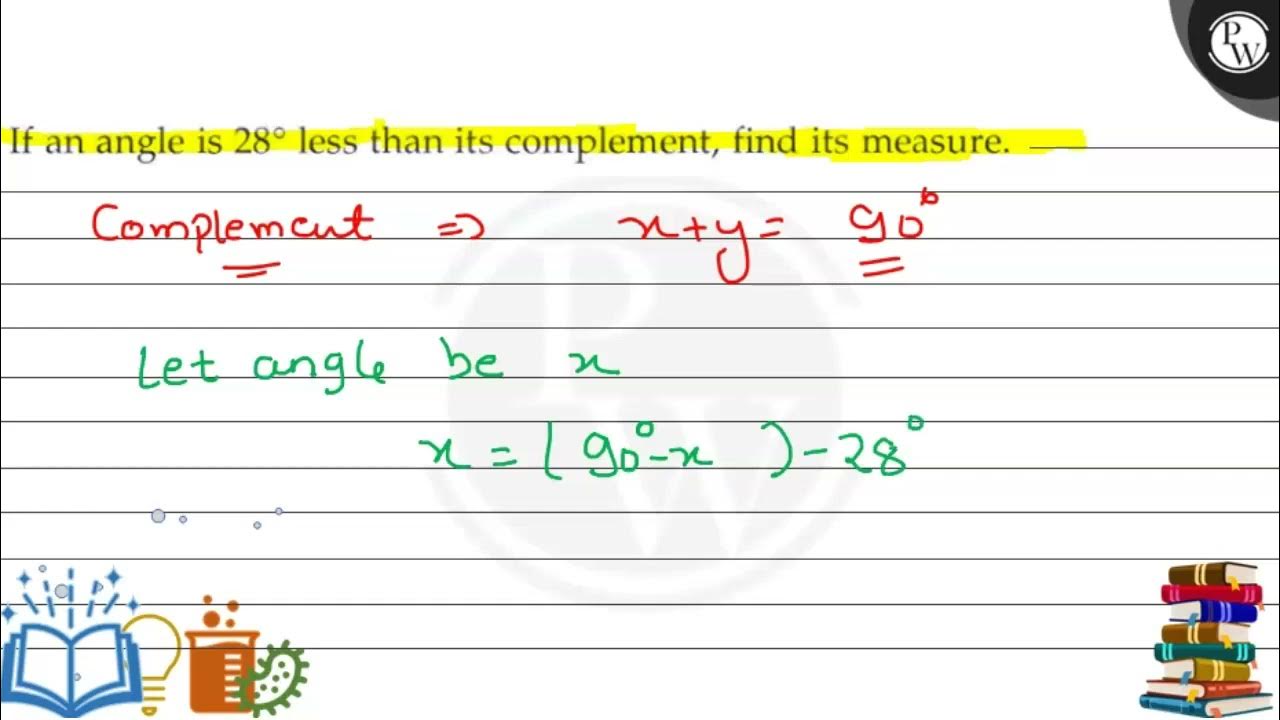 If an angle is \( 28^{\circ} \) less than its complement, find its ... - YouTube