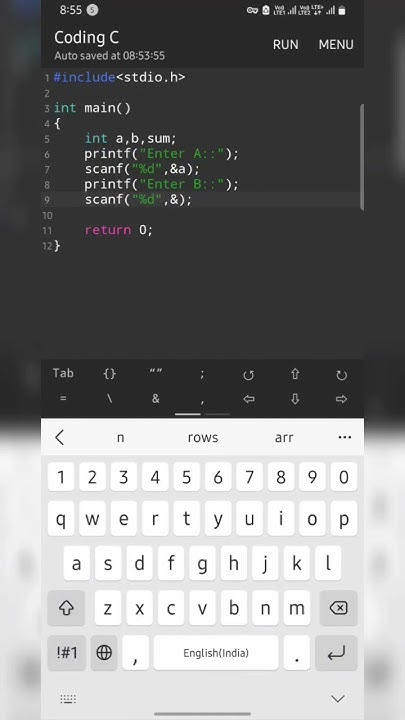 sum of two number using scanf||c programming ||#short #cprogramming #coding - YouTube