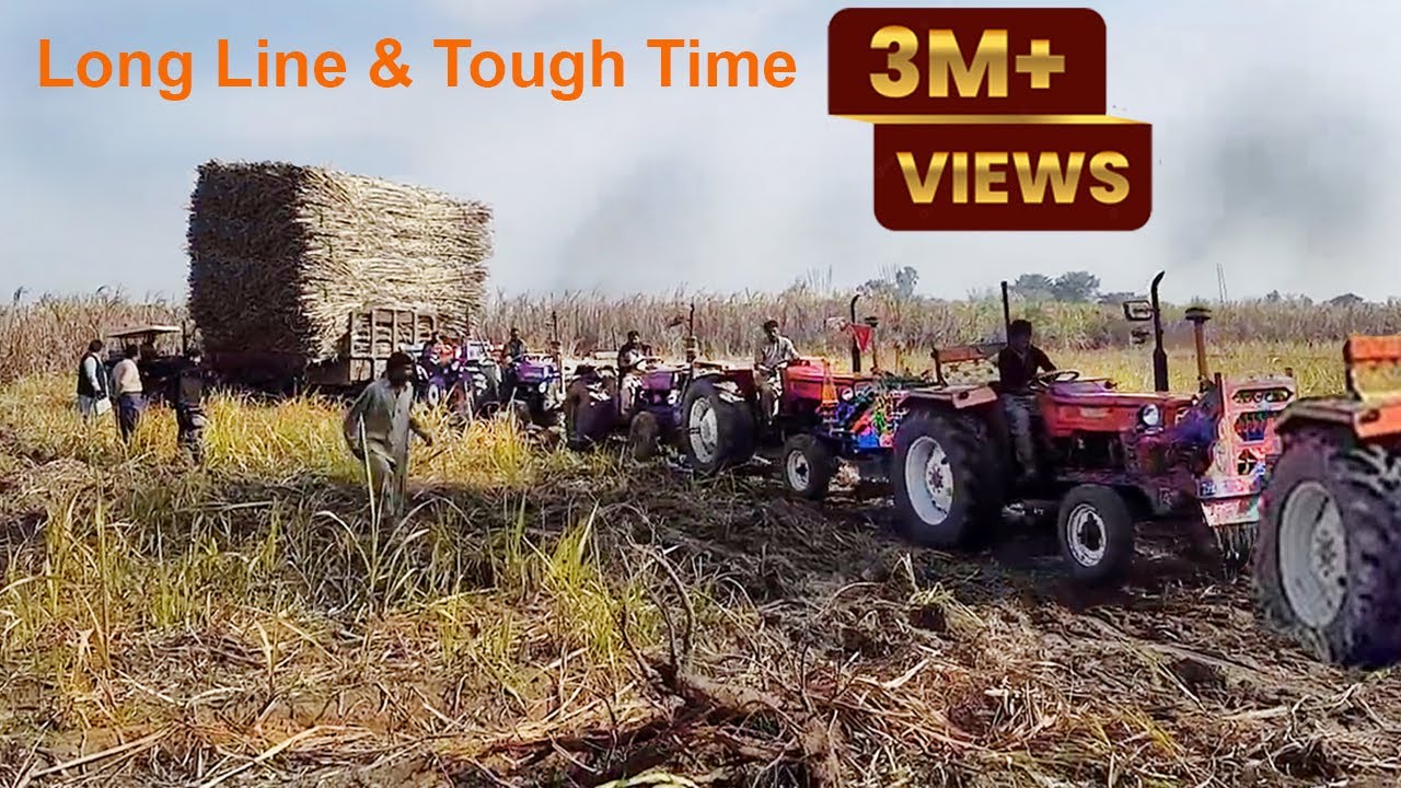 Long Tractor Pulling & Tractor Tochan! Seven Tractors Pulling stuck ...