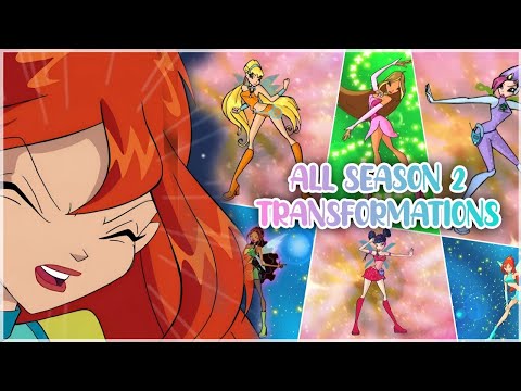 WINX CLUB | SEASON 2: All Transformations In English Dub - (Cinélume/Rai Version)
