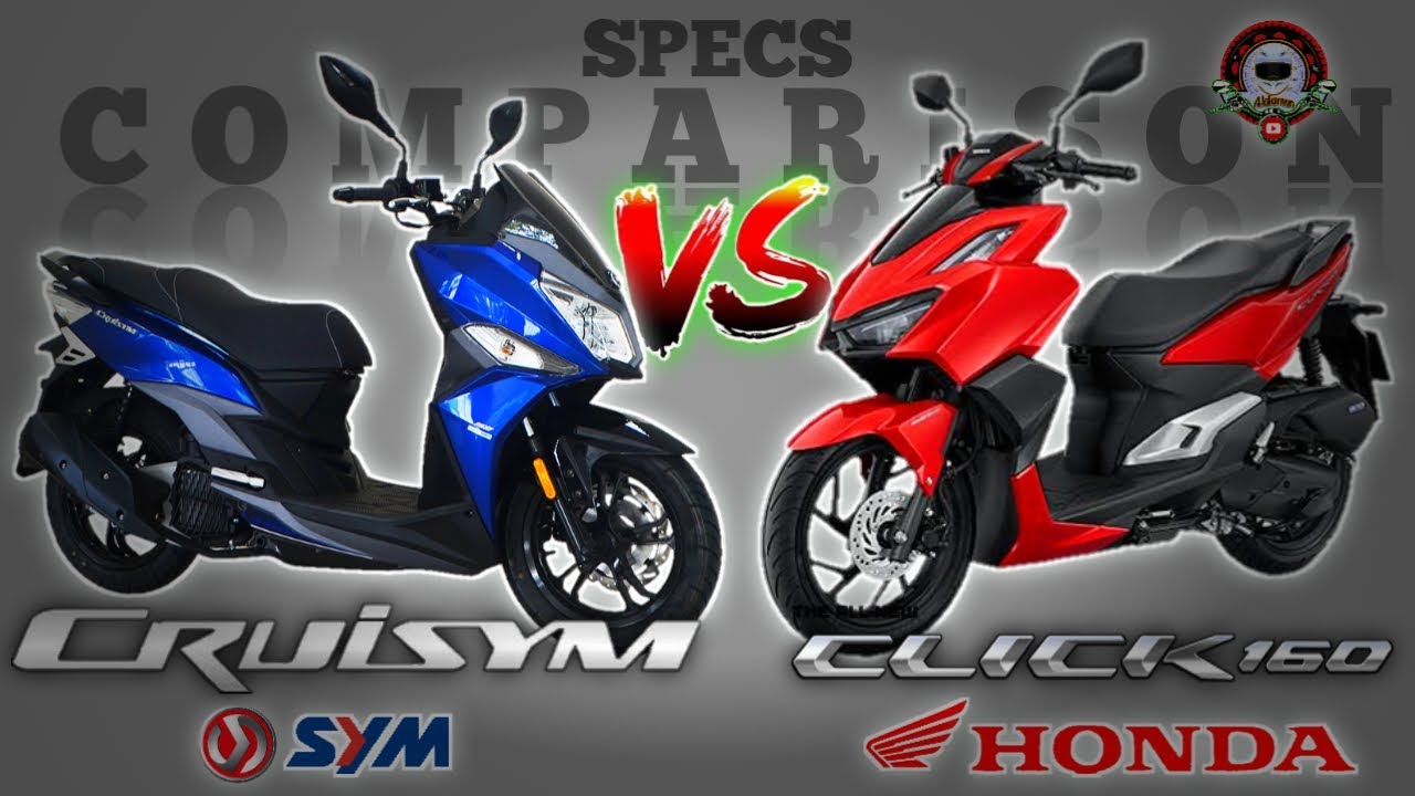 SYM CRUISYM 150 vs HONDA CLICK 160 SPECS COMPARISON - YouTube
