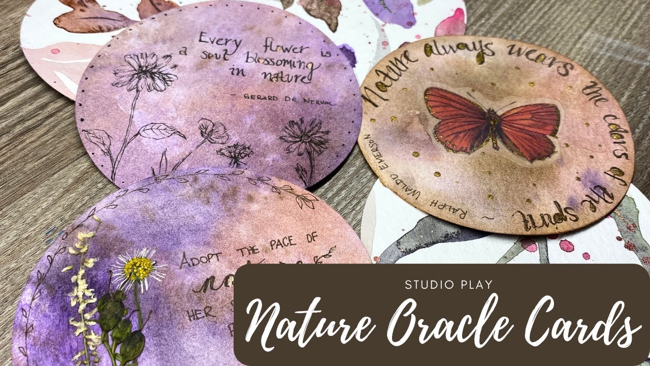 Nature Oracle Cards | Mixed Media Art with Dried Flowers, Ephemera ...