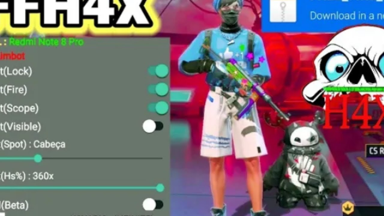 🔰NOVO MOD MENU FFH4X AIM KILL ATUALIZADO HS 100% NA CABEÇA 🔰MOD MENU ...