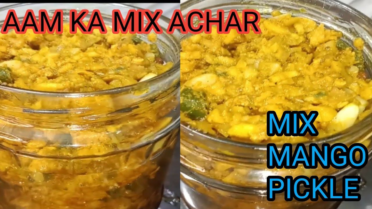 Mango🥭, Green Chilli 🌶️ Ginger 🥔 Garlic 🧄 mix pickle 🤤|Mix Mango pickle ...