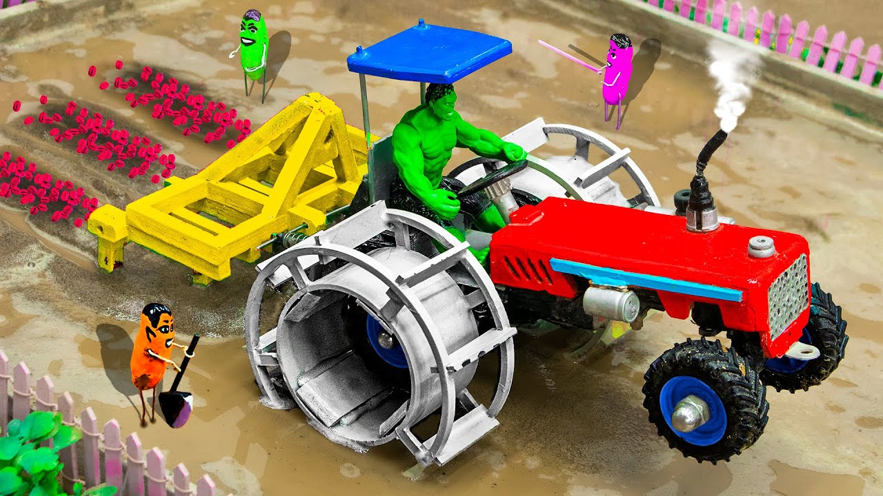 Diy tractor making bulldozer train | Make your own field plow | Gauri ...