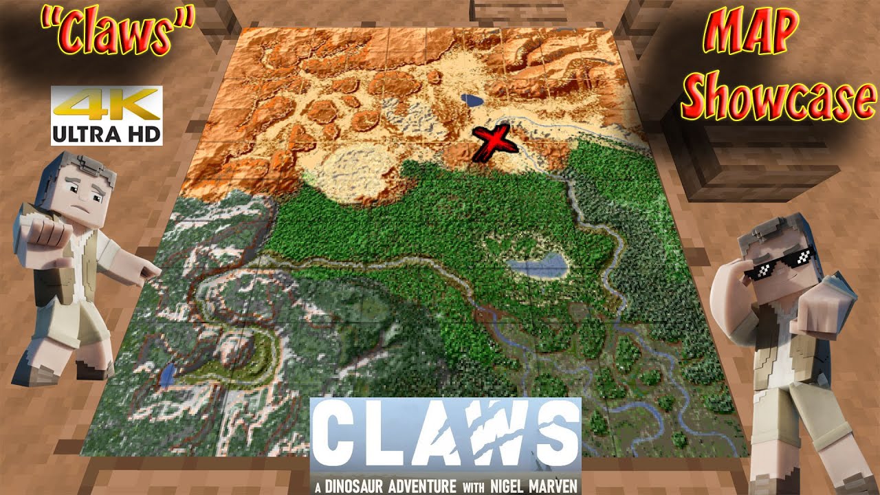 CLAWS Dinosaur Adventure Map Showcase CompyCraft Bedrock PE Dinosaur ...
