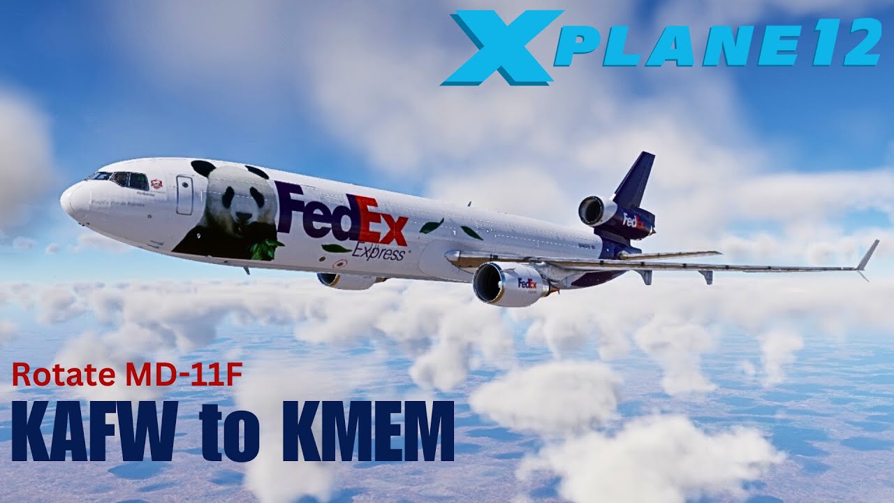 X-Plane 12 | FedEx Event | KAFW Fort Worth, TX to KMEM Memphis Int'l ...