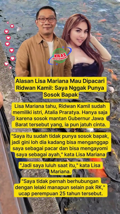 Alasan Lisa Mariana Mau dipacari Ridwan Kamil: Saya Nggak Punya Sosok Bapak #shortvideo #shorts ...