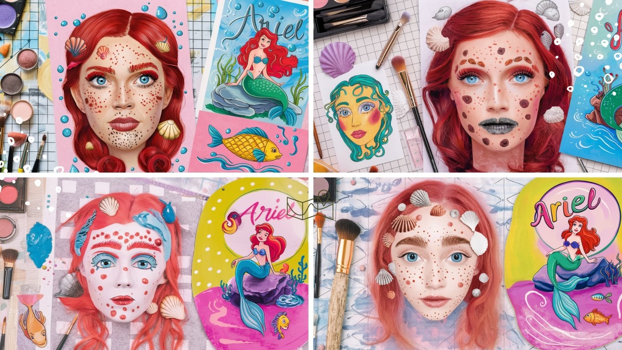 Mermaid Baddie Skincare 💅 ASMR 💖 Blind Bag Paper Ariel - YouTube