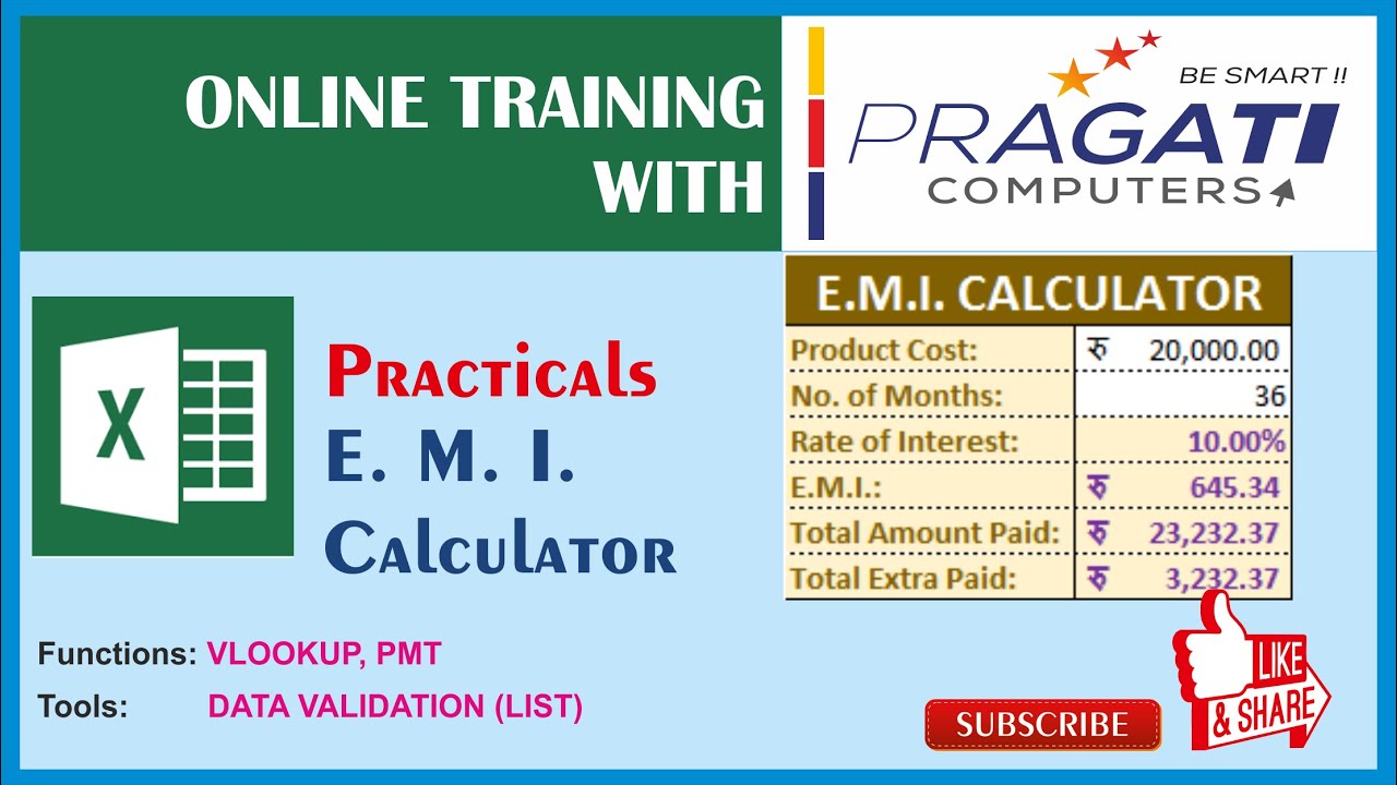 E M I Calculator In Excel YouTube E M I Calculator In Excel YouTube