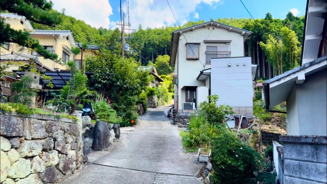 4K Walk Japan | Japanese countryside Village Walking Through kyoto ...