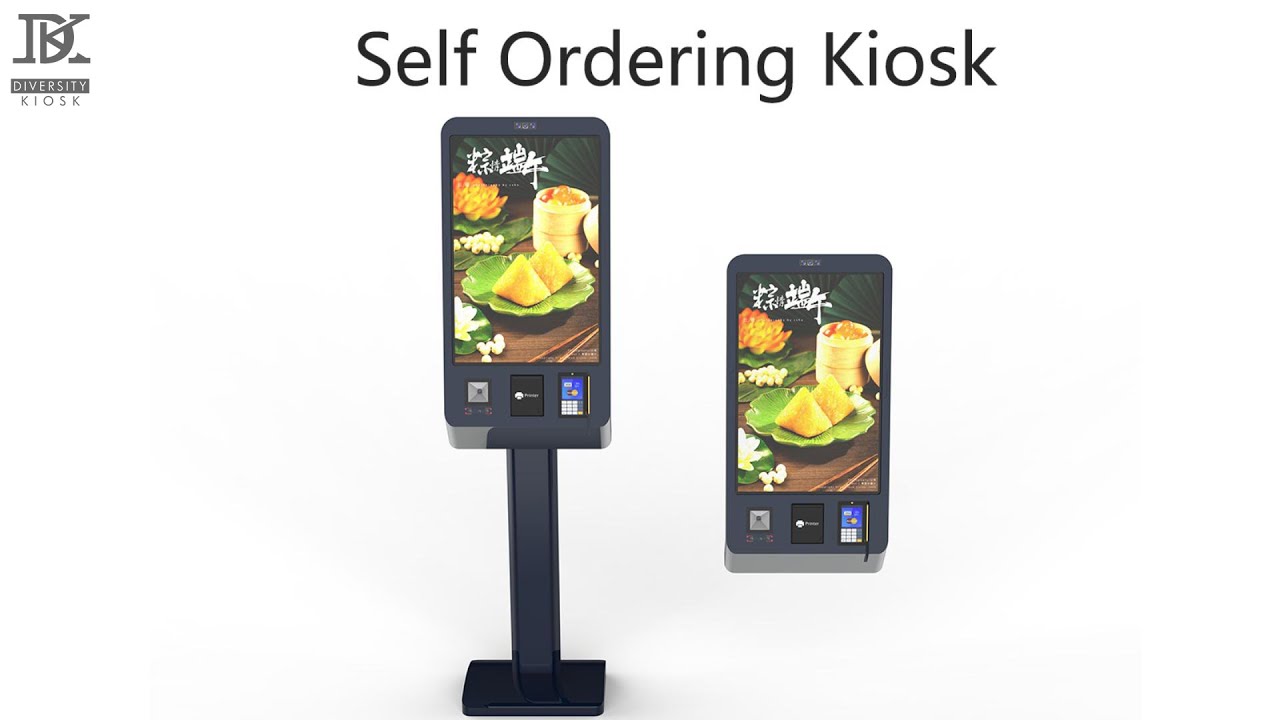 Self ordering kiosk Pay by credit/debit bank card and QR code ...