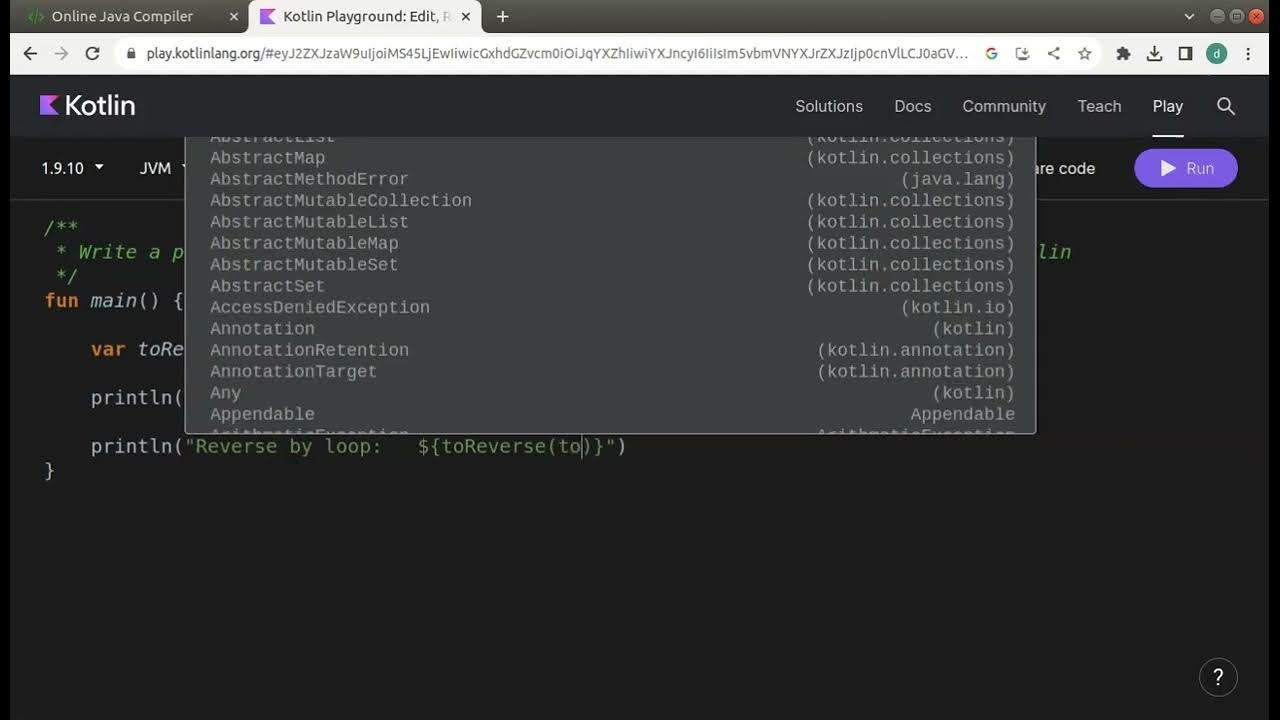Reverse String in Kotlin - YouTube