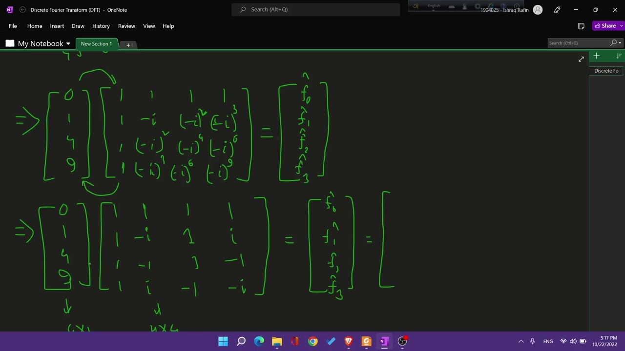Discrete Fourier Transform (DFT): Numerical Example - YouTube