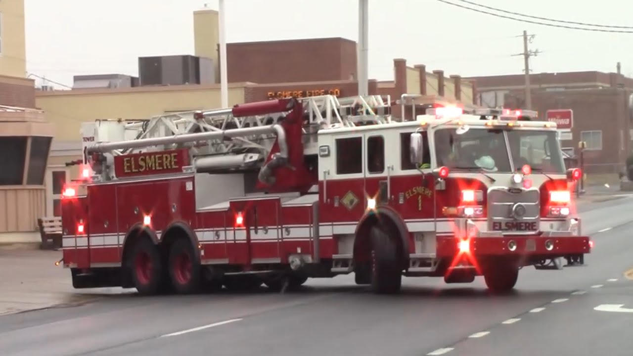 Elsmere Fire Company Tower 16 Responding - YouTube