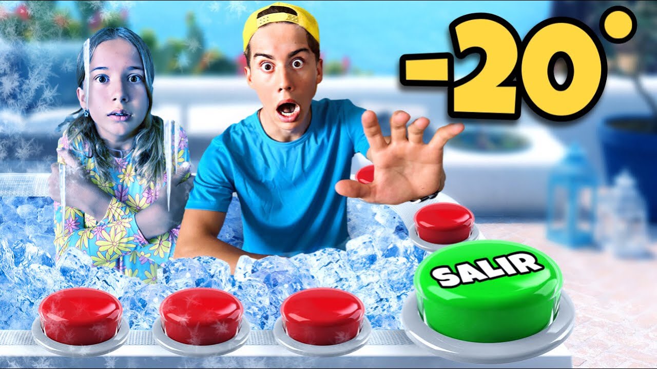 100 BOTONES MISTERIOSOS EN UN JACUZZI CONGELADO🥶SÓLO 1 PARA ESCAPAR Y GANAR 1000 euros / MIKA ...