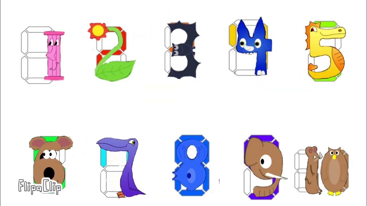 number creatures 1-10 count/Digital characters 1 to 10 version - YouTube