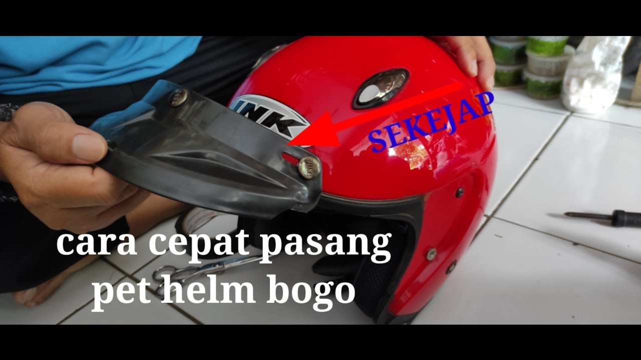 CARA CEPAT MEMASANG PET HELM BOGO || TANPA BAUT/SKRUP/BENIK/KANCING ...
