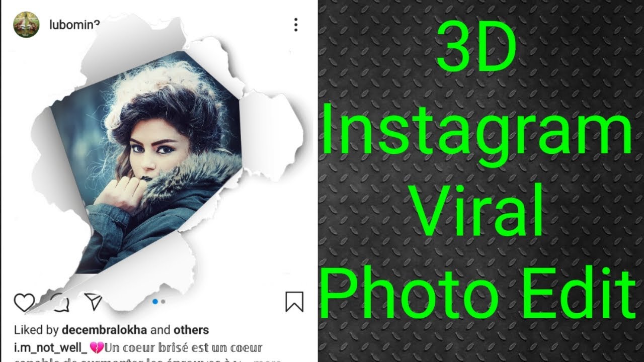 3d Instagram viral photo editing tutorial step by step in Bangla in ...