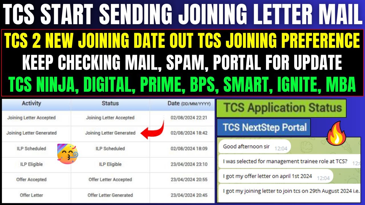 TCS MASS ONBOARDING UPDATE | TCS START SENDING ALL REMAINING JOINING ...