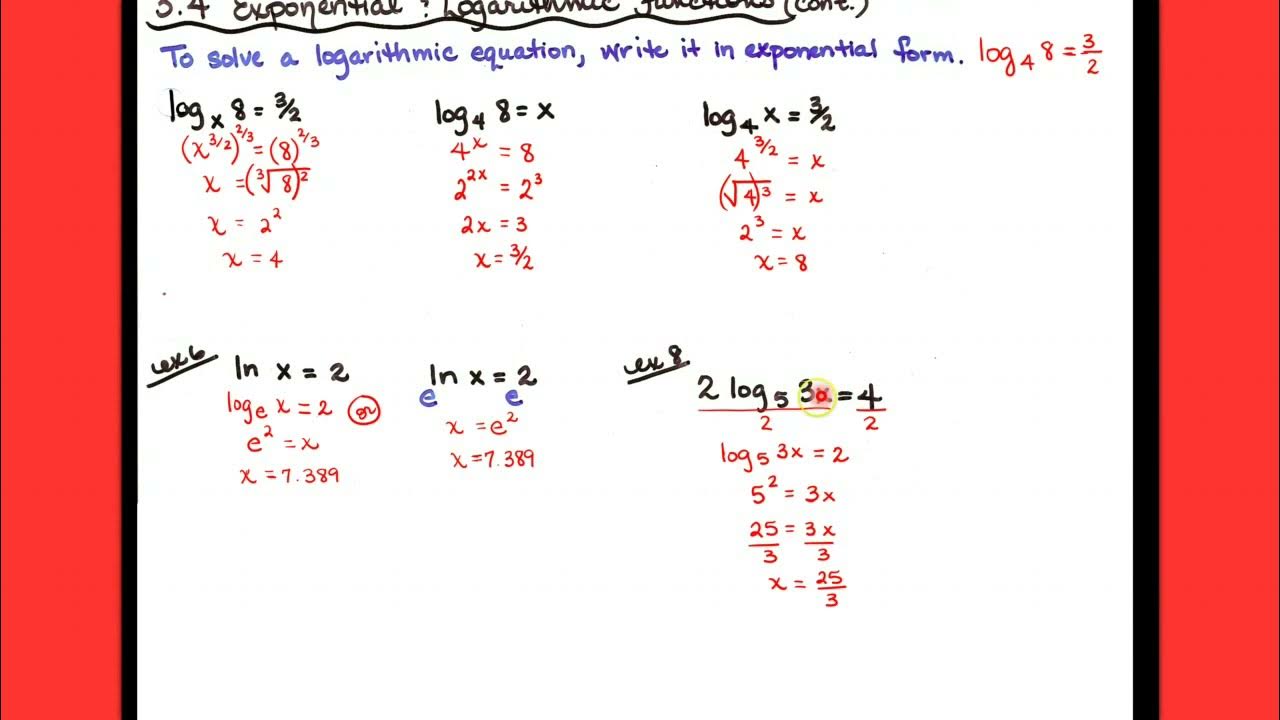 Solving Logarithmic Equations, graphing calculator - YouTube
