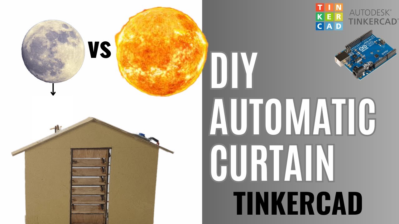 Automatic Curtain project using arduino (Part 1 = Tinkercad) - YouTube