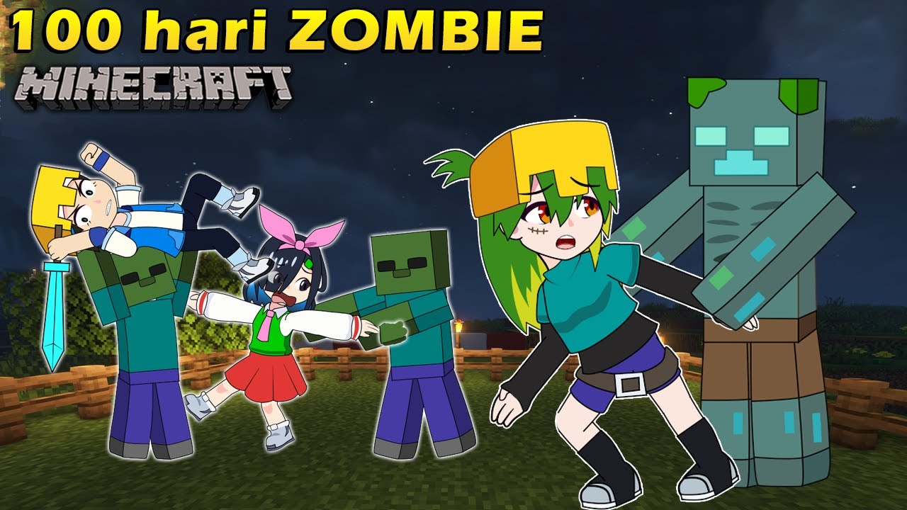 100 Hari Zombie Apocalypse Versi Animasi - Animasi Minecraft - YouTube