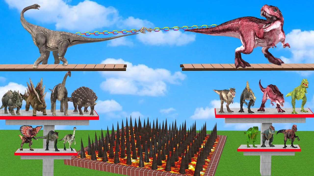 Prehistoric Herbivore Dinosaurs vs Prehistoric Carnivore Dinosaurs Tug ...