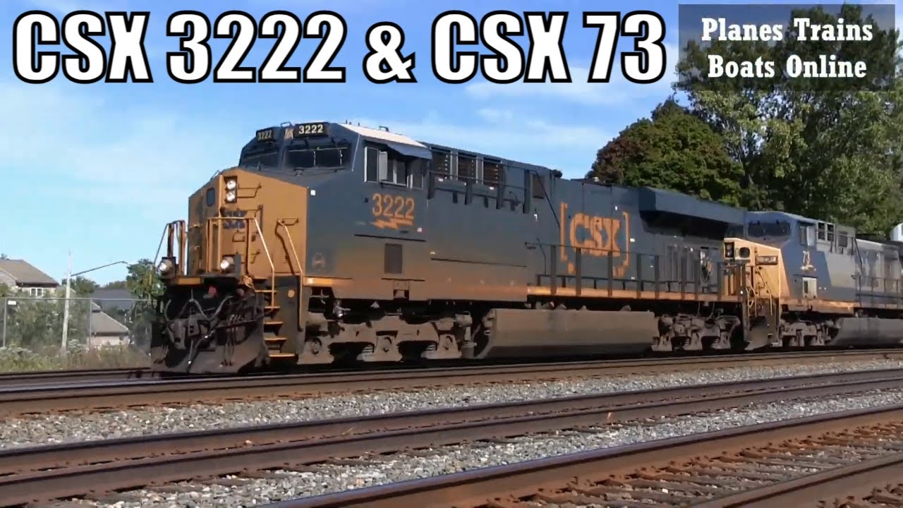 CSX 3222 & CSX 73 Locomotives Autoracks Train In Erie PA - YouTube