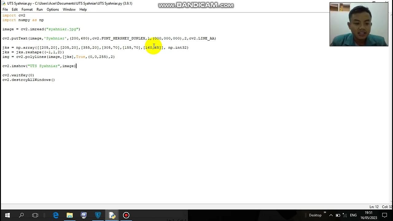 drawing and writing on image with open cv python - YouTube