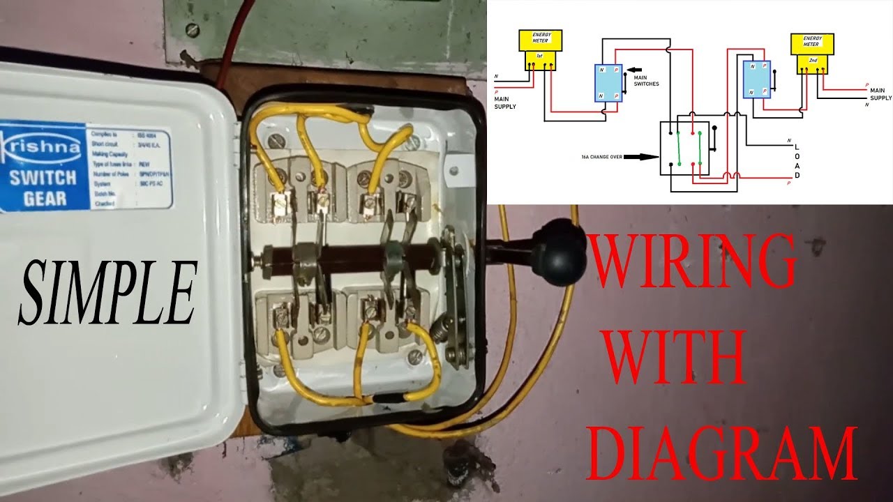 Electrical Change Over Connection// Tow Energy Meter//Wiring - YouTube