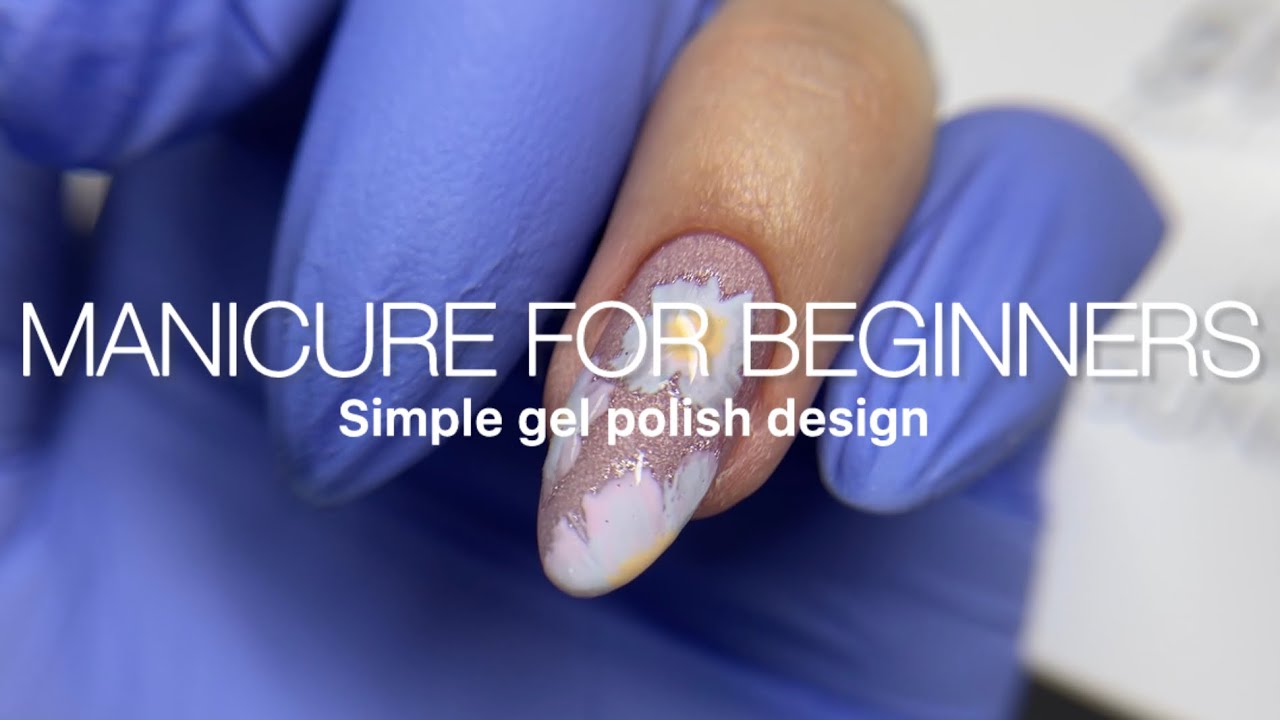 MANICURE FOR BEGINNERS 💅🏻 Simple gel polish design - YouTube