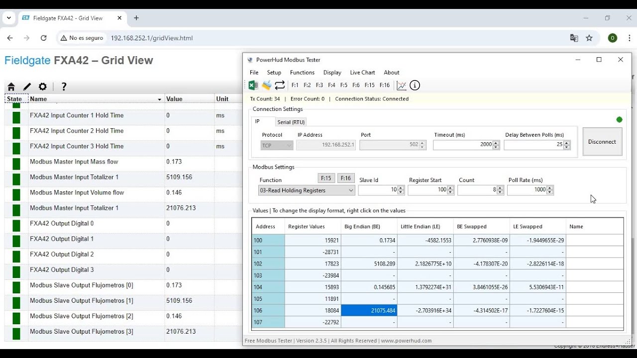 Fieldgate FXA42 - Integración con LPGmass y Promag 300 por Modbus - YouTube