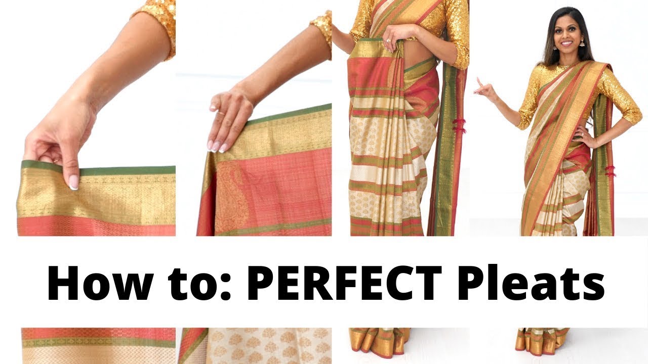 EASY Saree Pleating | lakshmi saree draping | saree pleating | Tia ...