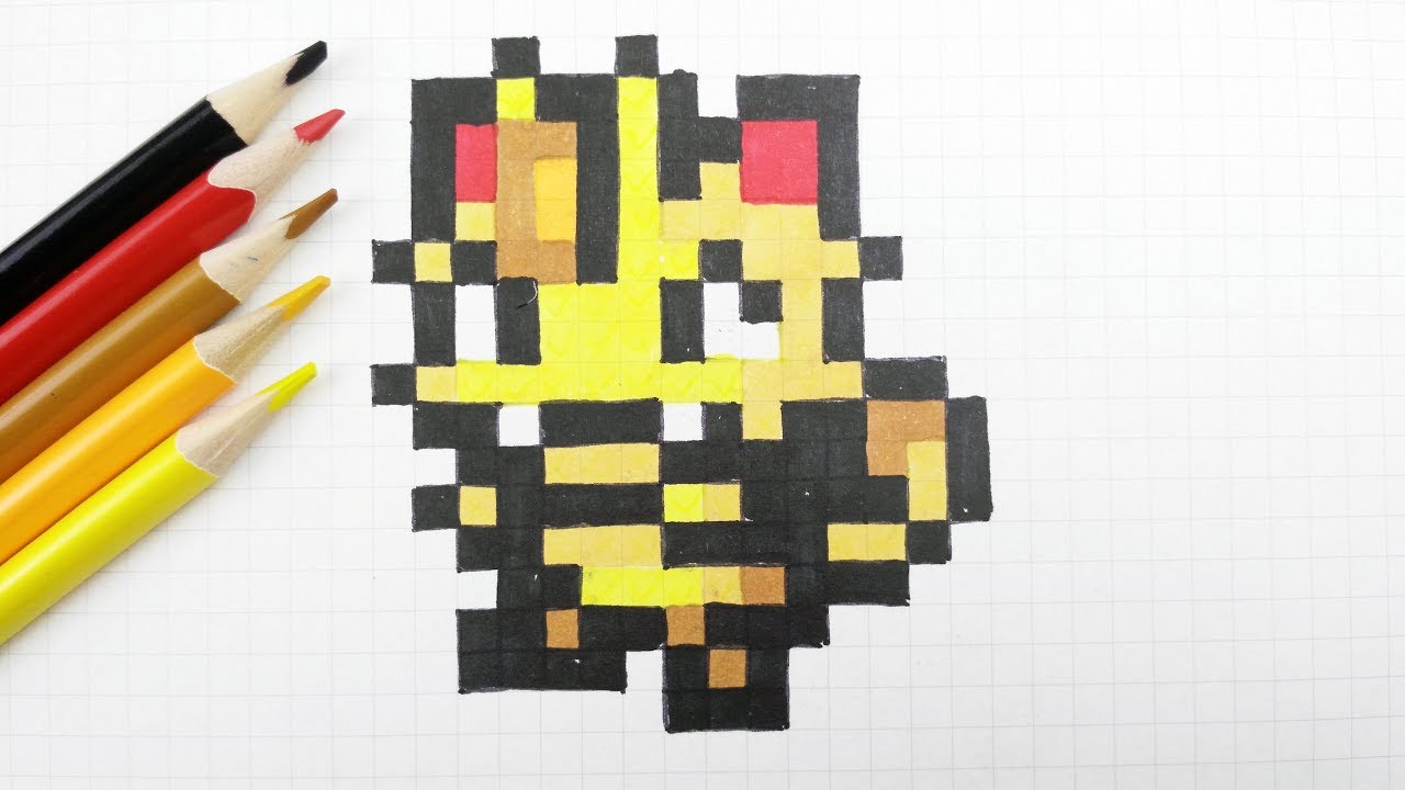How To Draw Meowth Pokemon Pixel Art - YouTube