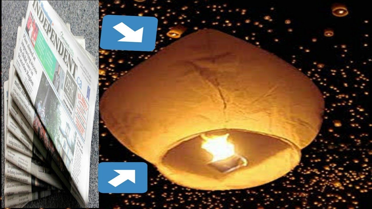 How to make fly lantern with newspaper at home||simple way - YouTube