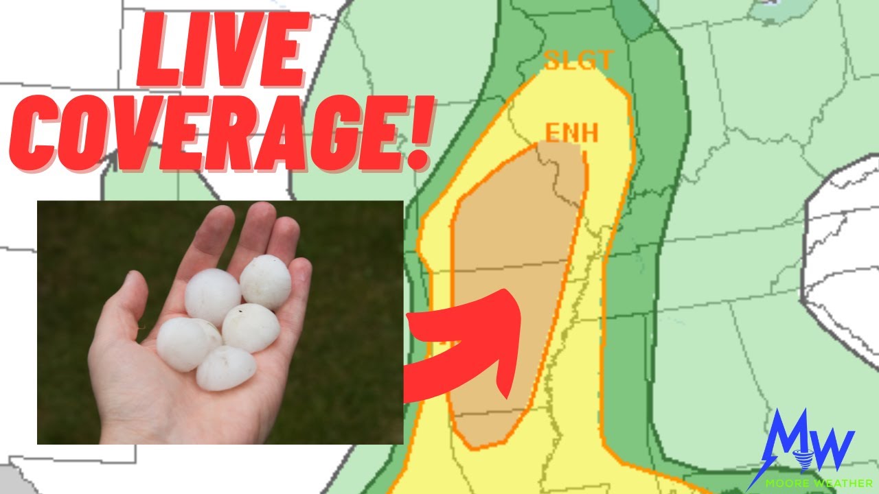 LIVE! Covering Severe Weather Outbreak - Radar Coverage - Storm Chaser ...