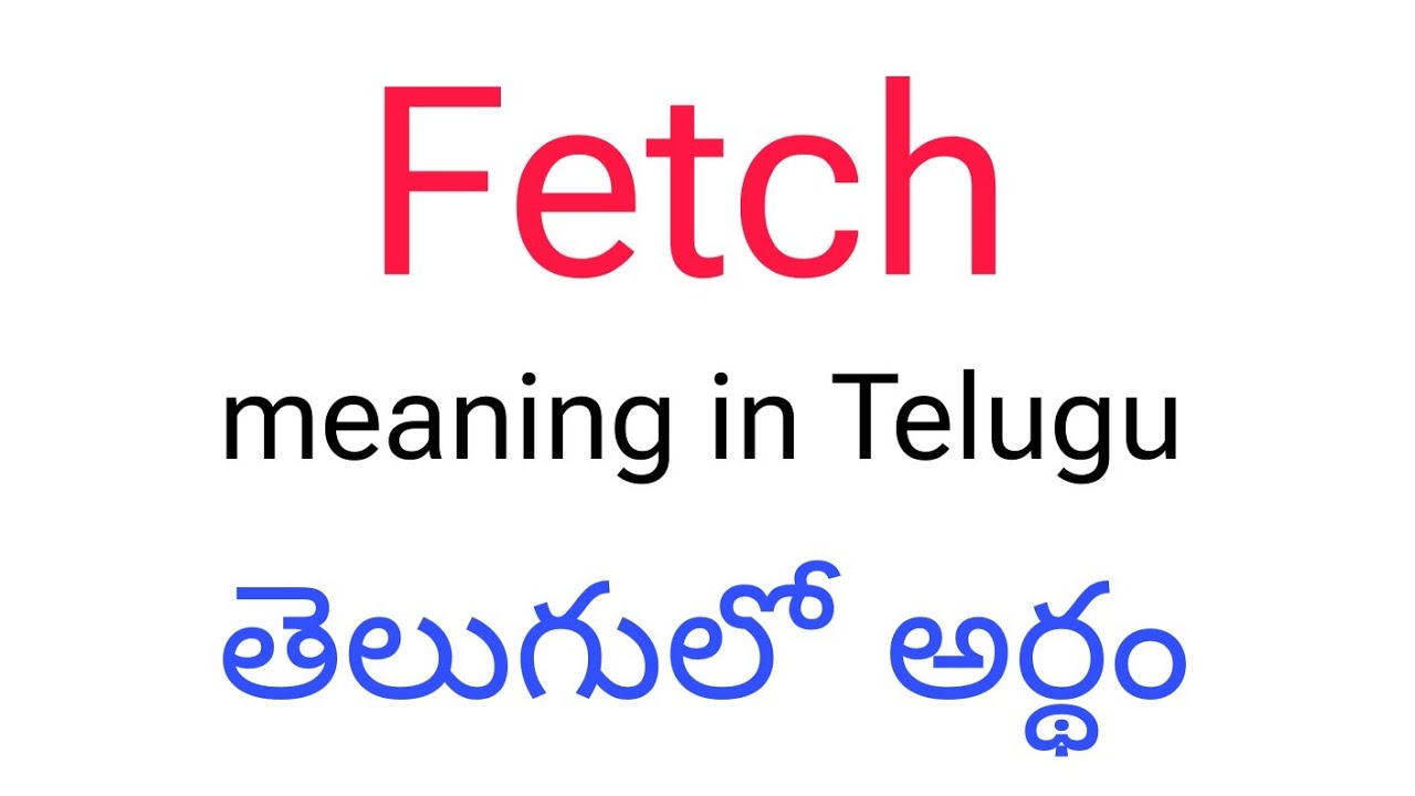Fetch meaning in telugu || Fetch తెలుగులో అర్థం || Fetch telugu meaning ...