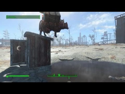 Fallout 4 Playing around with cages and Brahmin on an outhouse. - YouTube