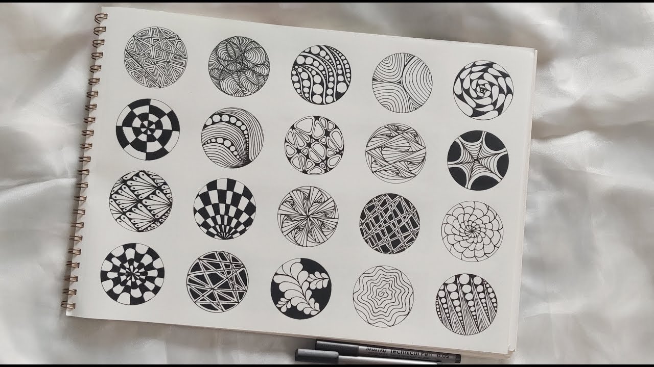 20 Easy zentangle Patterns || 20 mandala patterns || Doodle Patterns ...