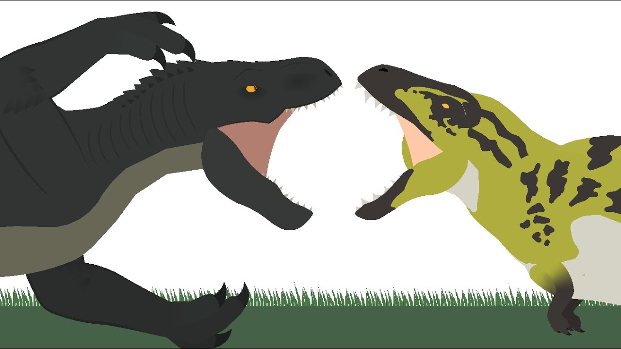 Fasolasaurus vs Acrocanthosaurus (stick nodes animation) - YouTube