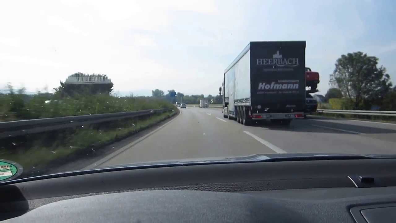 Driving fast on the German Autobahn near Frankfurt - YouTube