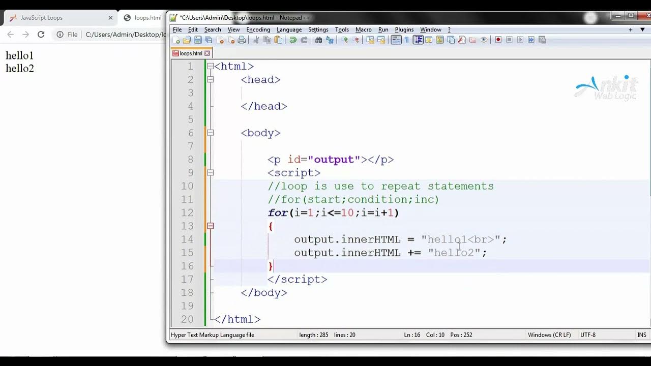 Javascript Generate Table Working Of For Loop Youtube