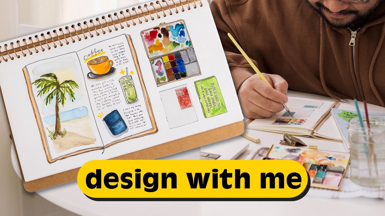 Paint and Design with Me | TRAVEL & SKETCH POSTER for TRC USA 🌐 - YouTube