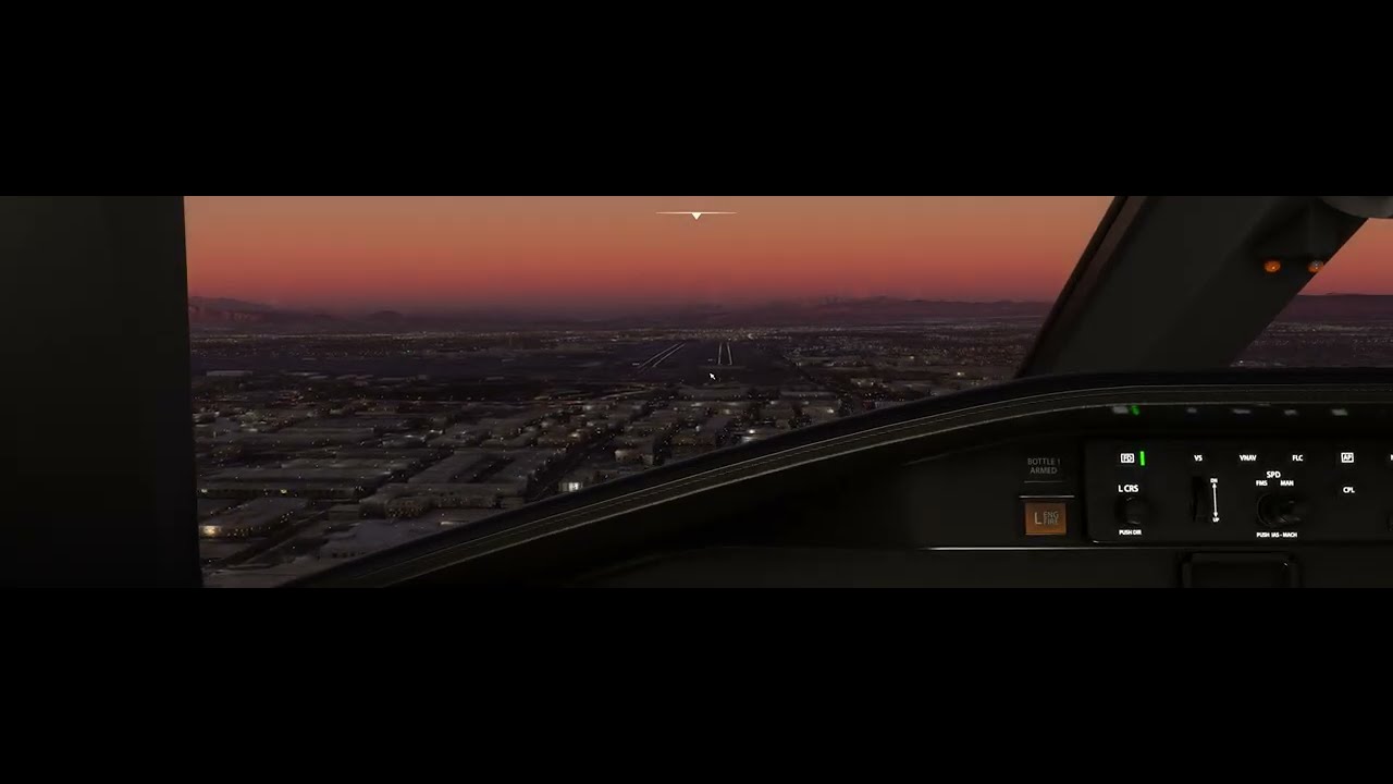 Steep descent into Vegas KLAS Runway 08R - YouTube