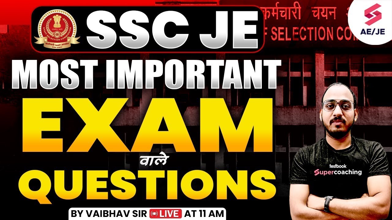 Most Important Exam Questions For AE JE Exams | SSC JE Civil ...