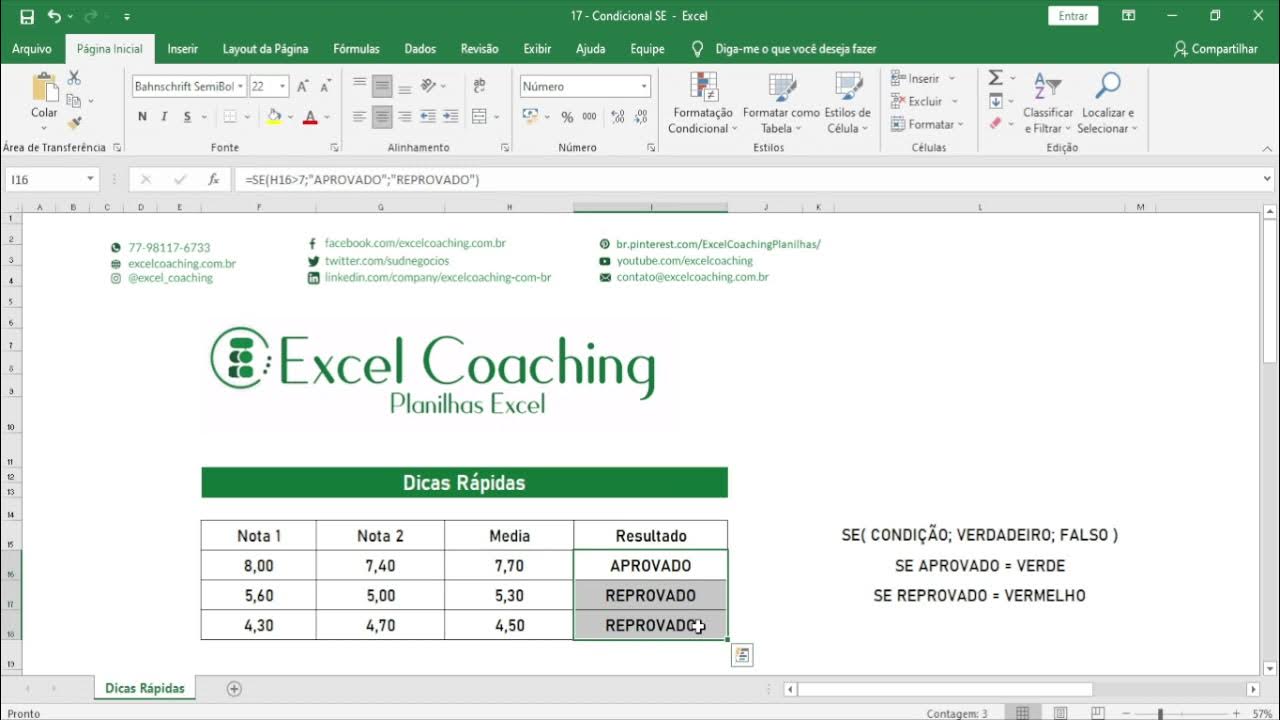 Como Colorir Automaticamente uma Célula no Excel - Dicas Rápidas - YouTube