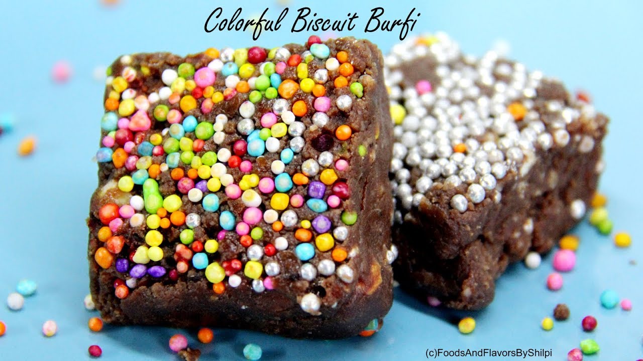 How to make Biscuit Barfi | Colorful Marie बिस्कुट की बर्फी बनाये आसानी ...